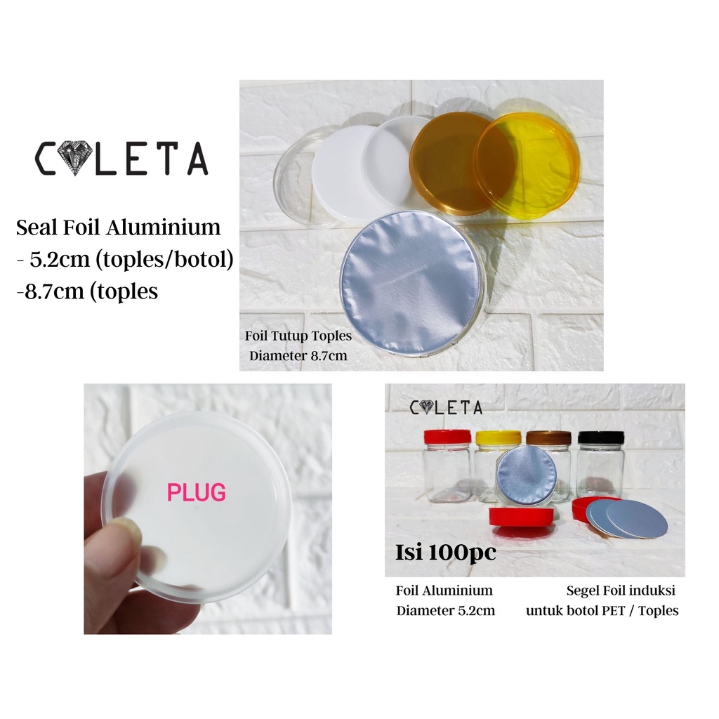 Jual Seal Botol / Seal Toples PET Induksi Aluminium Foil 5cm / Foil 8 ...