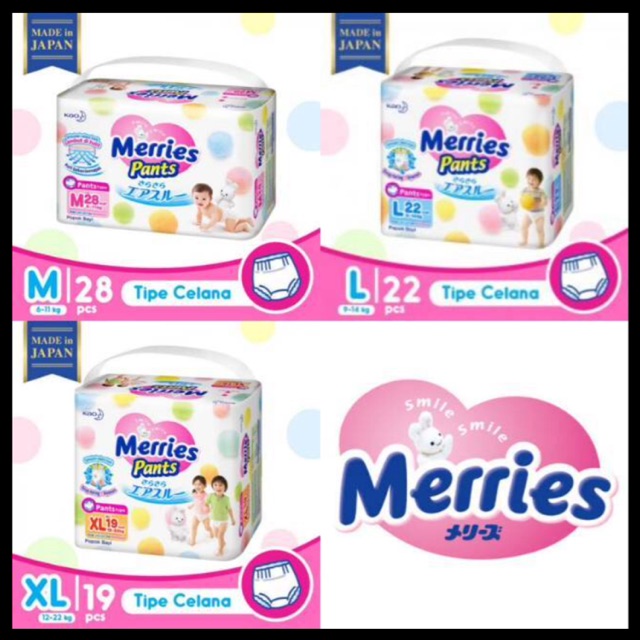 Jual PROMO! Merries Premium pants M28 / L22 / XL19 / XXL26 | Shopee ...