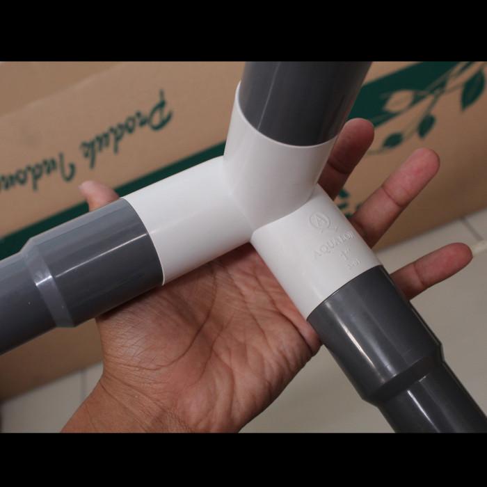 Jual Oesti | Sambungan Pipa Pvc Tee Elbow 90 Aw 1/2" Custom (3 Way Knee)-Aqualon [Ready Stock ...