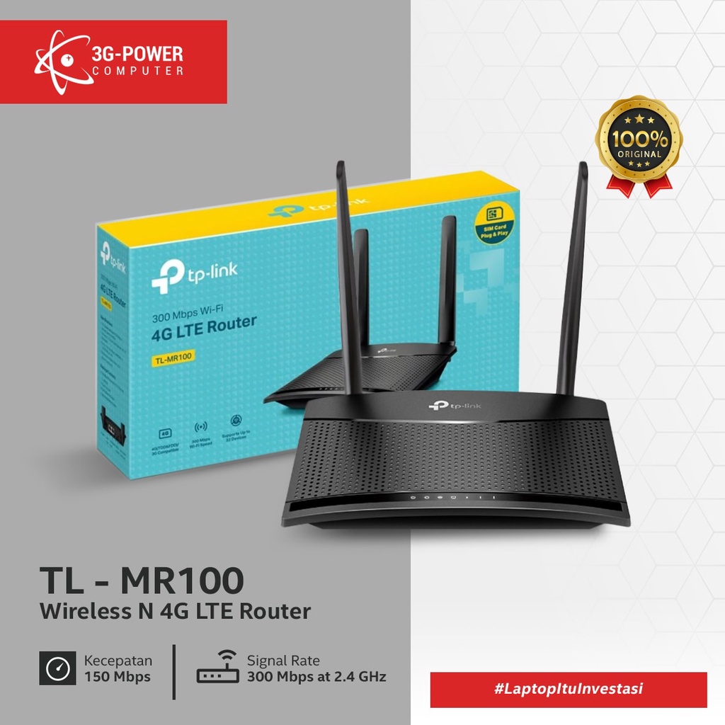Jual TP-Link TL-MR100 4G LTE Router 300 Mbps Wireless N 4G Router ...