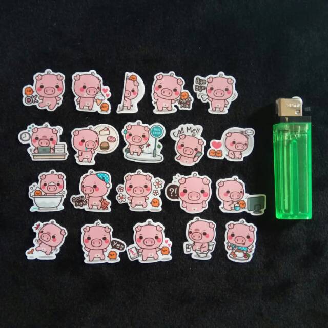 Jual Stiker Piggy Cute 40pcs Sticker Babi Lucu Stiker Babi Unik ...