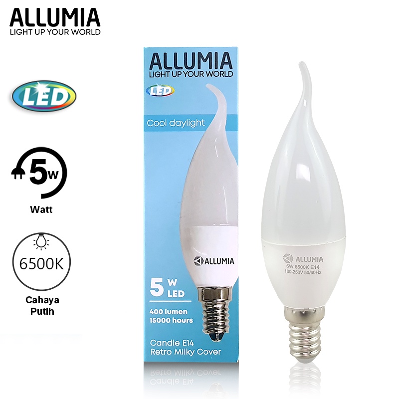 Jual ALLUMIA Candle Aladin Lampu LED 5 Watt 6500k Putih/3000K Kuning ...