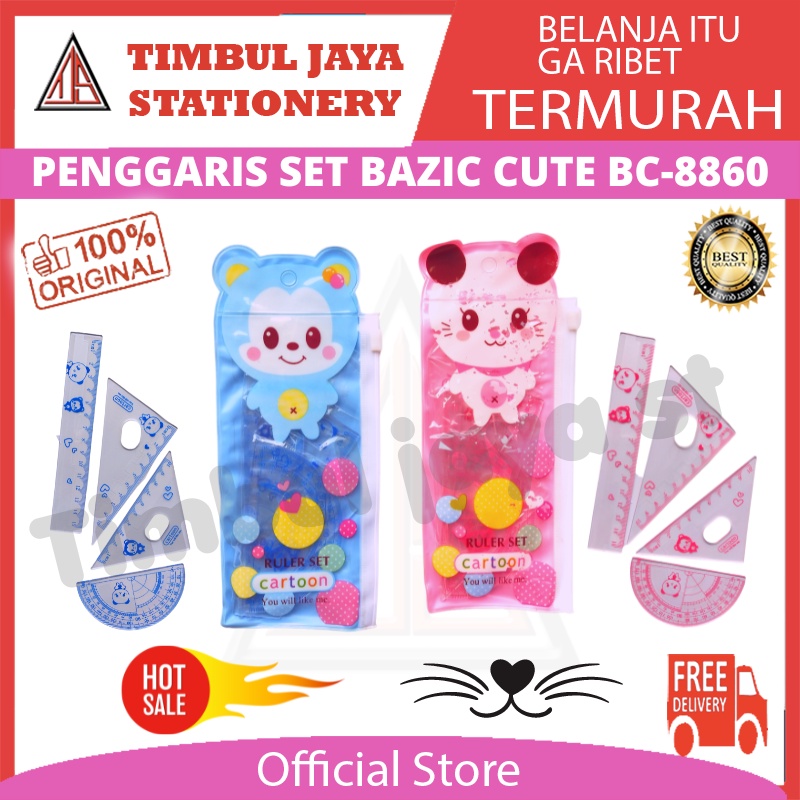 Jual Bazic Pengaris set lengkap SD Penggaris 1 set lengkap sekolah ...