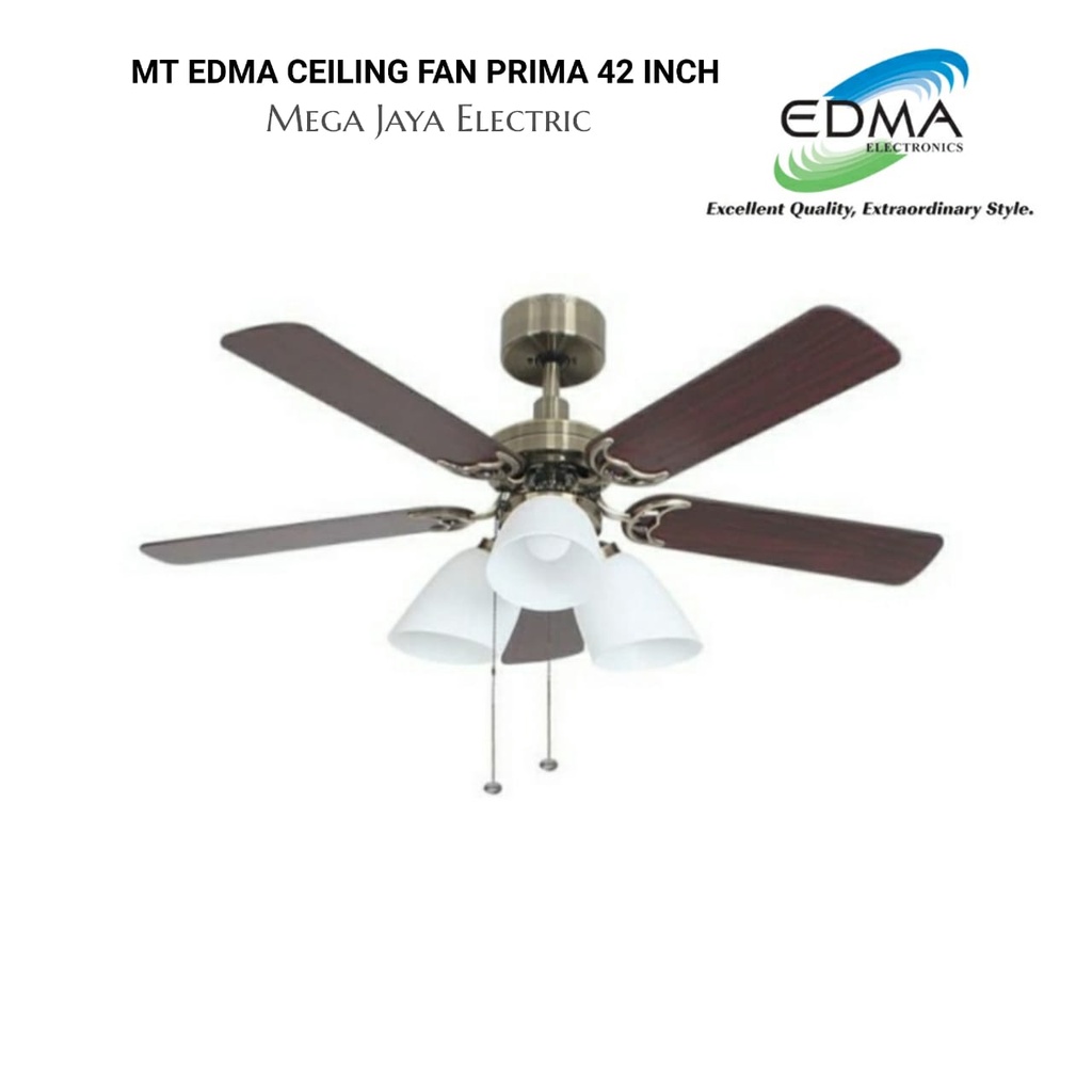Jual MT EDMA CEILING FAN PRIMA 42 INCH / KIPAS LAMPU AC MOTOR | Shopee ...