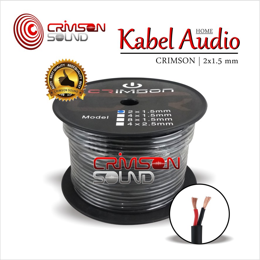 Jual KABEL SPEAKER/ KABEL AUDIO / KABEL MIC 2x1.5 mm CRIMSON HARGA PER ...