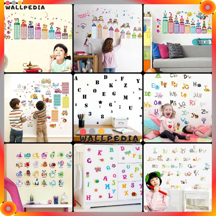 Jual WALLPEDIA Wall Sticker Learning Alphabet Abjad Study Numbers ...