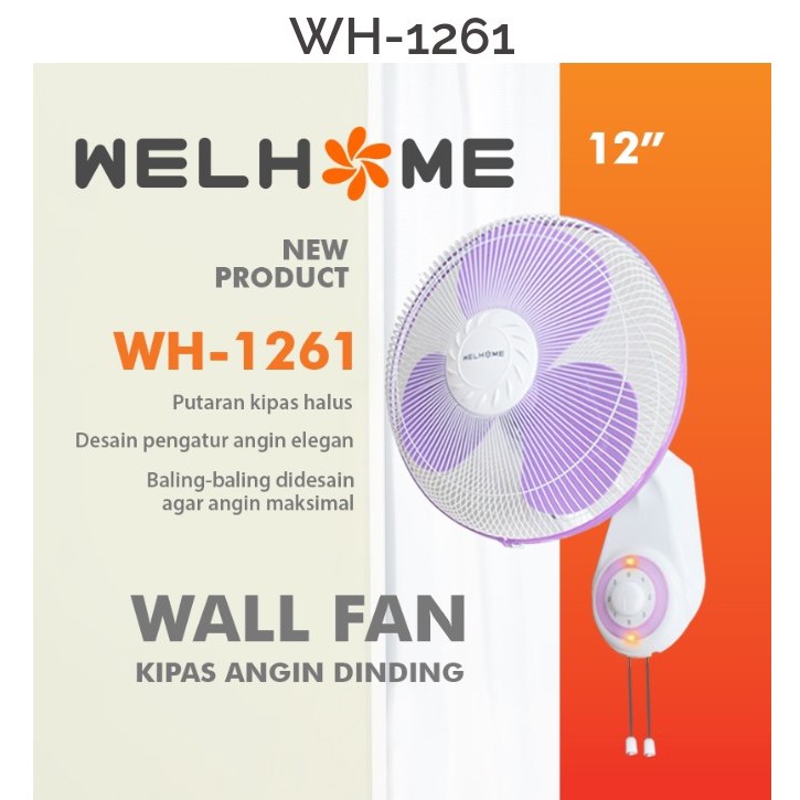 Jual WELHOME Wall Fan / Kipas Angin Dinding 12 inch | Shopee Indonesia