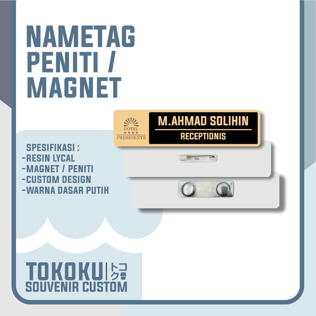 Jual NAME TAG PAPAN NAMA AKRILIK RESIN LYCAL PENITI / MAGNET | Shopee ...