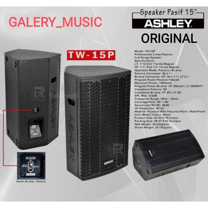 Jual Speaker Pasif Ashley TW 15P ORIGINAL 15 Inch | Shopee Indonesia