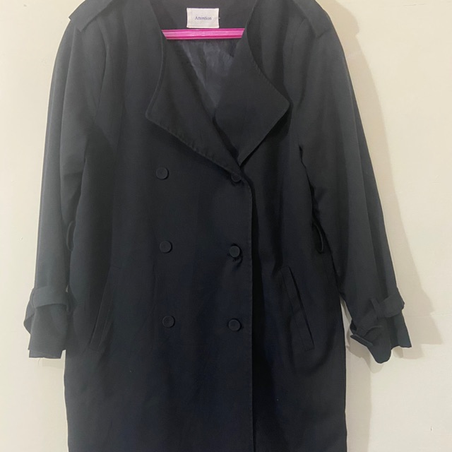 Jual Coat Korean Style (Hitam katun) | Shopee Indonesia