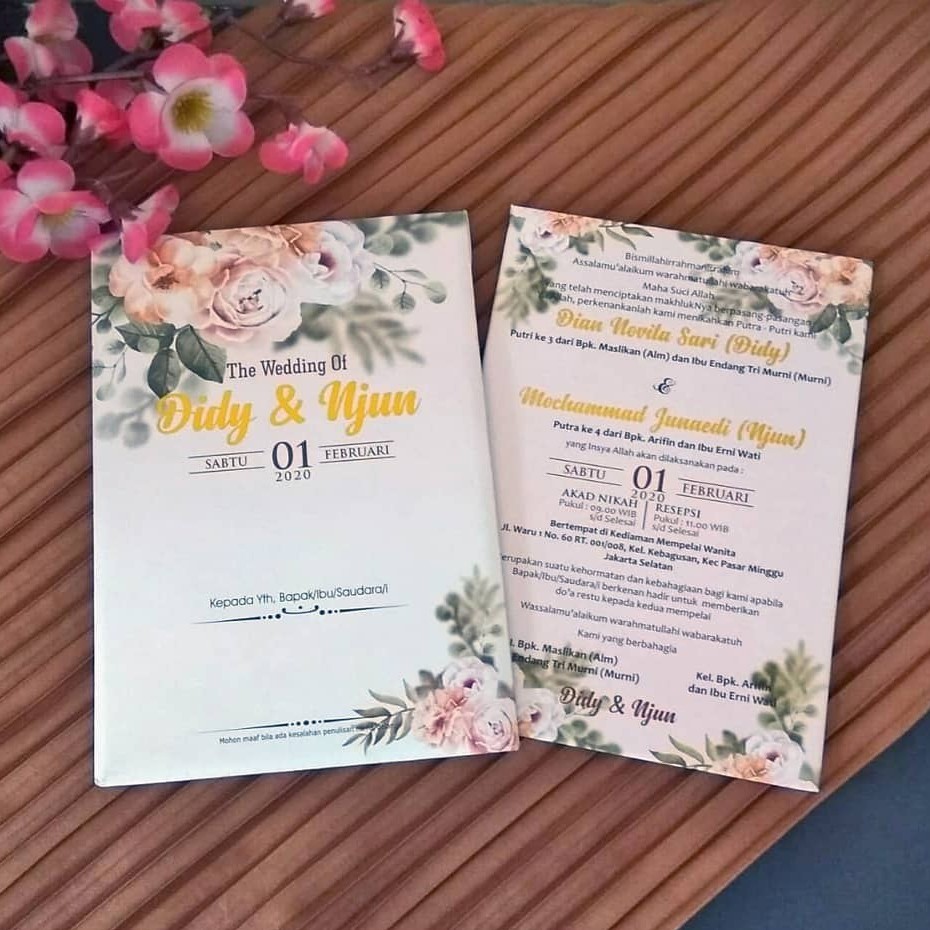 Jual undangan single board rustic bunga | Shopee Indonesia