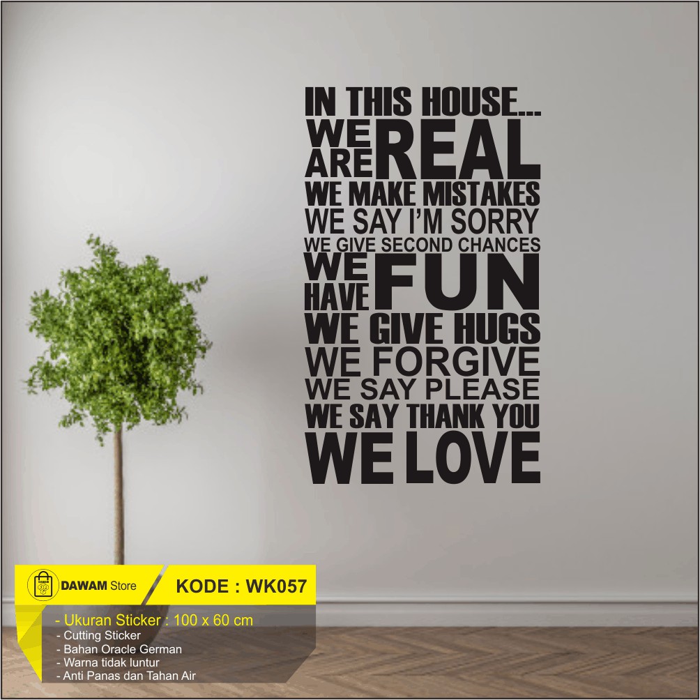 Jual Cutting Sticker Dinding Wall Sticker Dekorasi Rumah Quotes In This ...