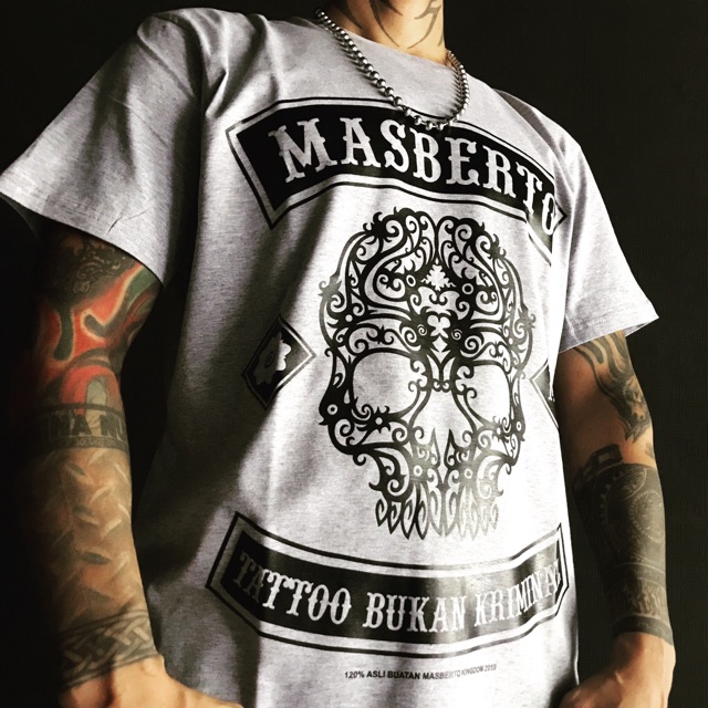 Jual KAOS MASBERTO ORIGINAL TATTOO BUKAN KRIMINAL ABU DAN PUTIH ...