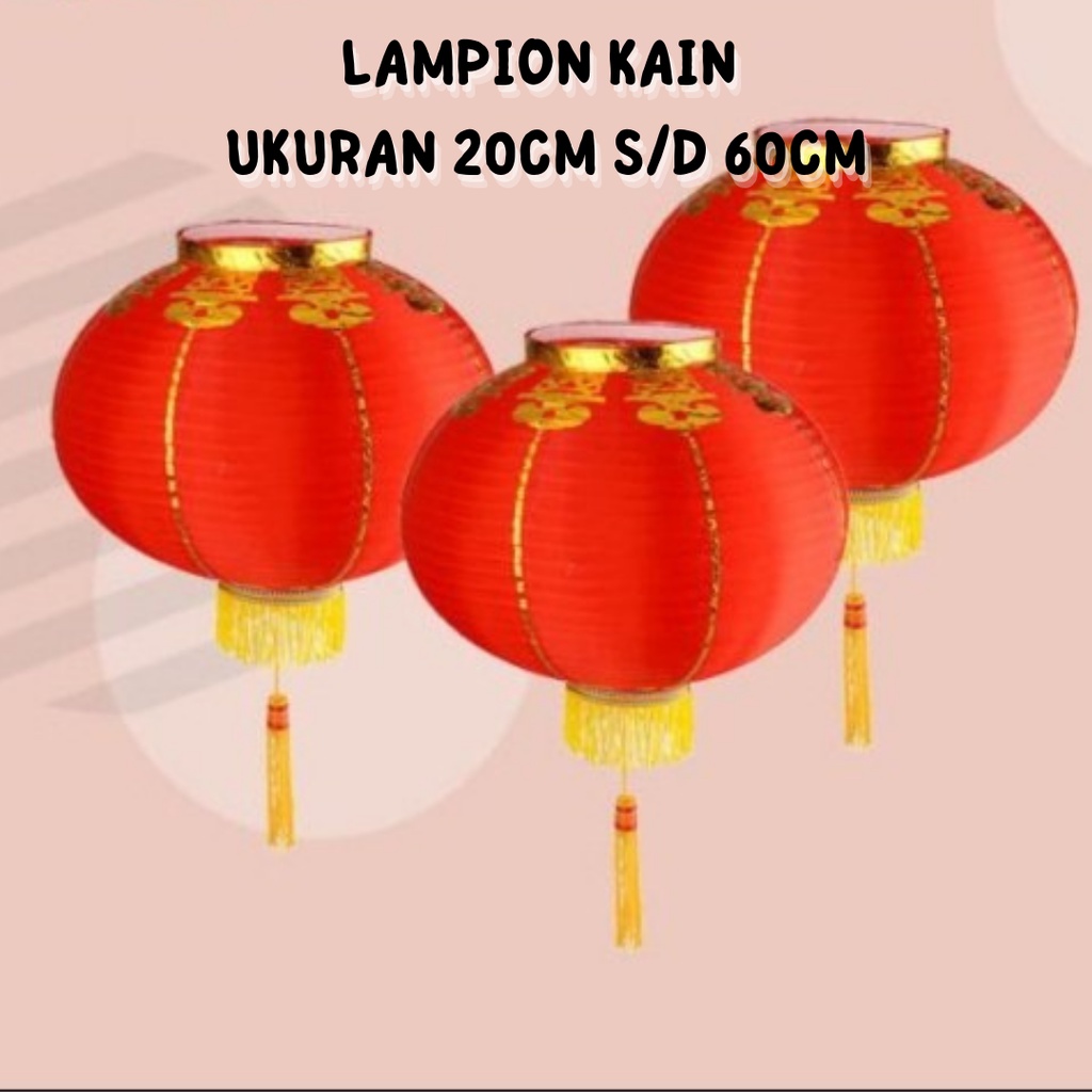 Jual Lampion Imlek Bahan Kain Parasut Merah Lampion Sincia LENTERA CNY ...