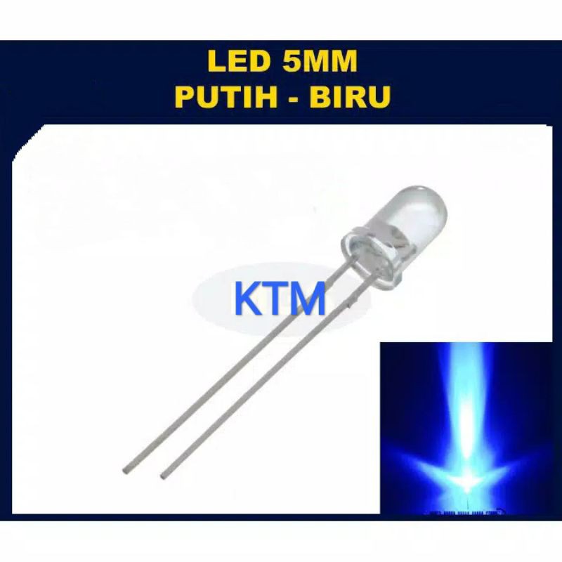 Jual lampu LED bening 5mm biru isi 100pc | Shopee Indonesia