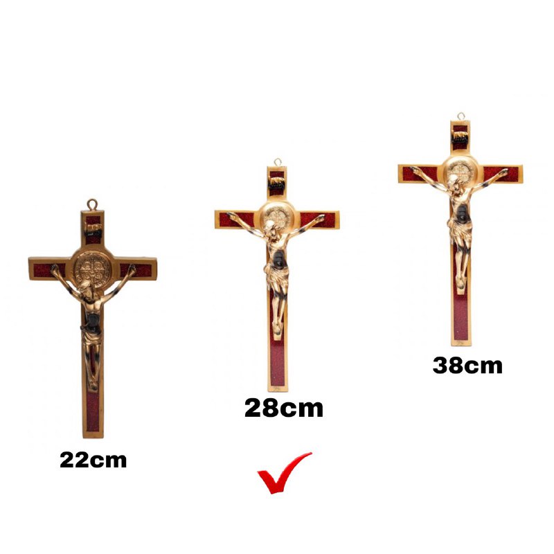 Jual Pajangan Salib Gantung Dinding Katolik Fiber Benediktus Segi ...