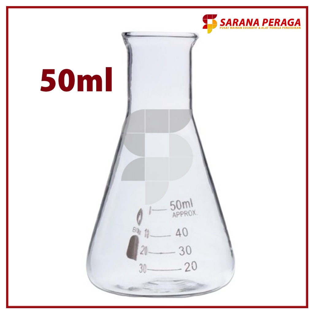 Jual SaranaPeraga - Erlenmeyer 50 ML - Alat Peraga Laboratorium Kimia ...
