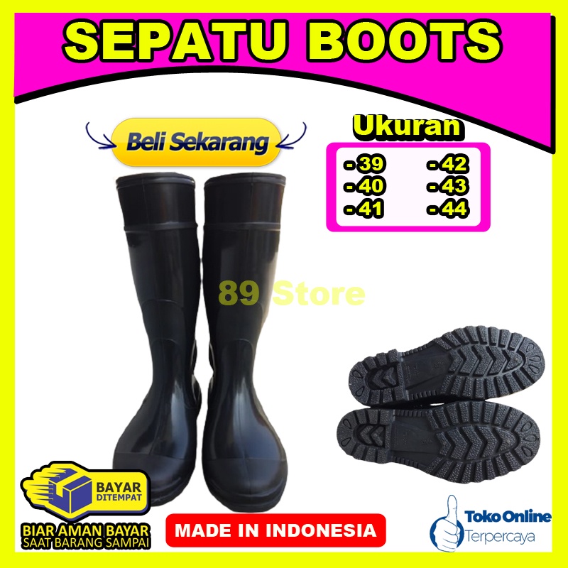 Jual SEPATU BOOTS KERJA PROYEK BANGUNAN / SEPATU BOOTS PRIA BAHAN PVC ...