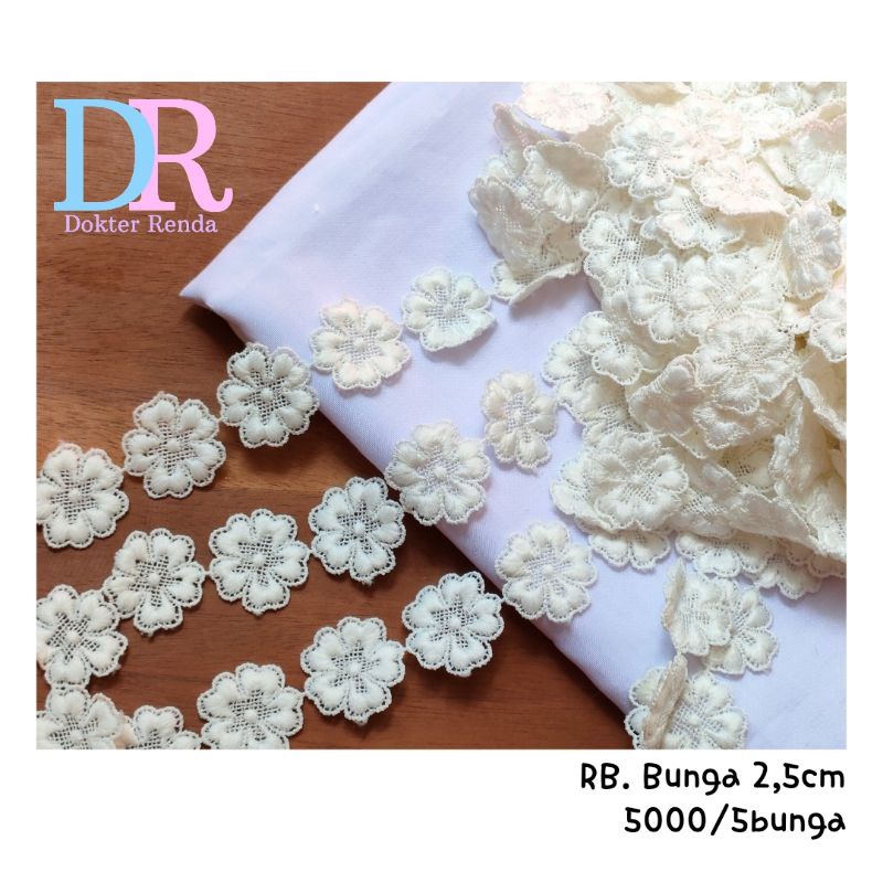Jual renda bunga 2,5cm | Shopee Indonesia