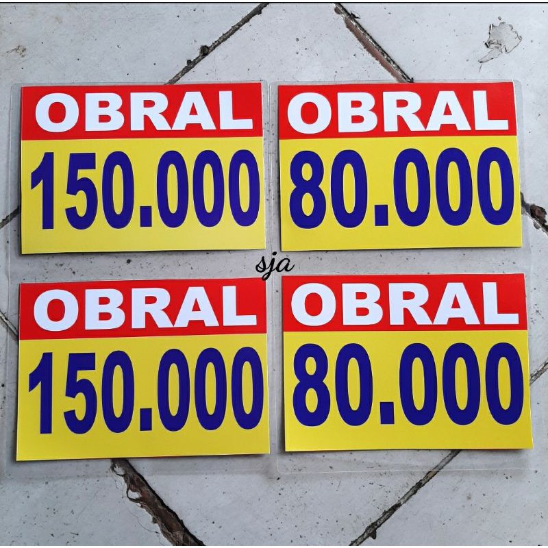 Jual Kertas Obral / Kertas Harga Obral / Papan Harga / Papan Obral ...