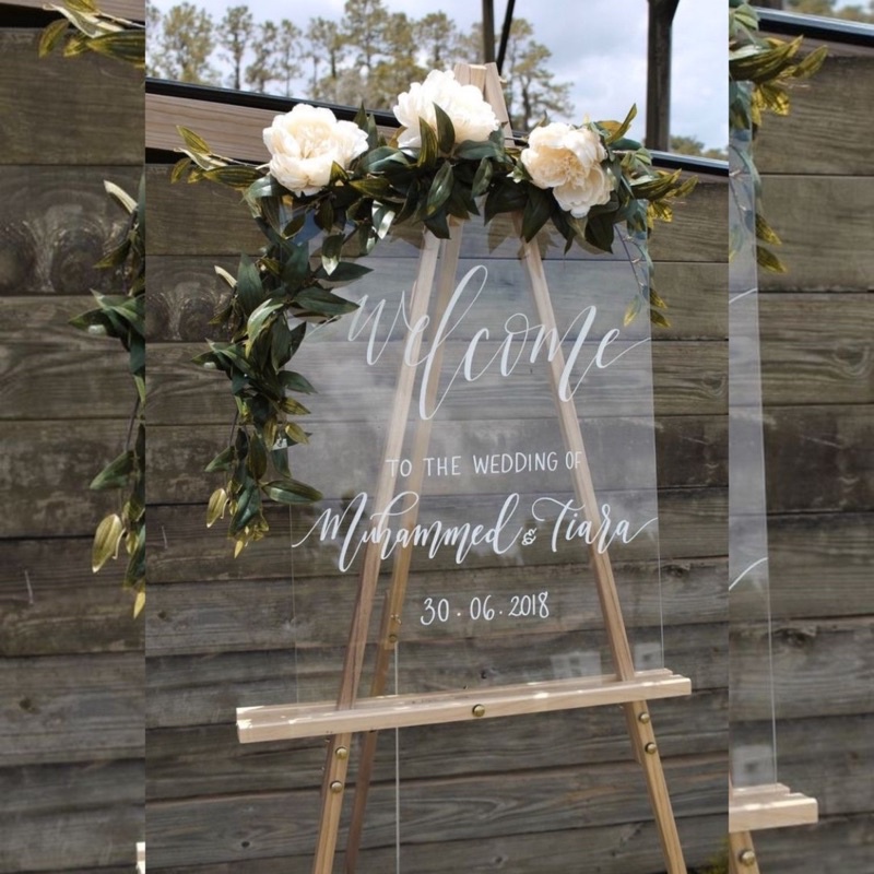 Jual Welcome Sign Acrylic Wedding / Dekorasi Lamaran acrylic welcome ...