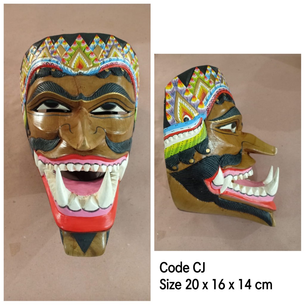 Jual Topeng Cakil Kayu Jati Teak Wood | Shopee Indonesia