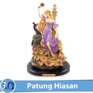 Jual Good Spot Patung Hiasan Polystone Putri Burung Merak Statue Patung ...