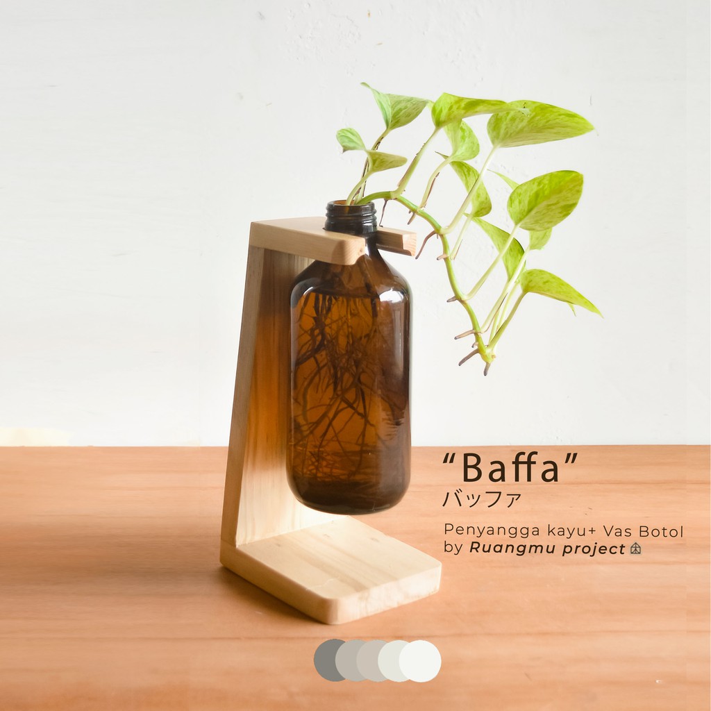 Jual Vas botol propagation + Kayu / dengan penyangga kayu jati belanda ...