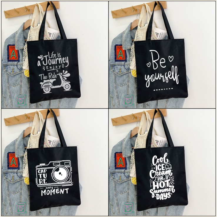 Jual Totebag Hitam Resleting Tas Wanita Tote Bag | Shopee Indonesia