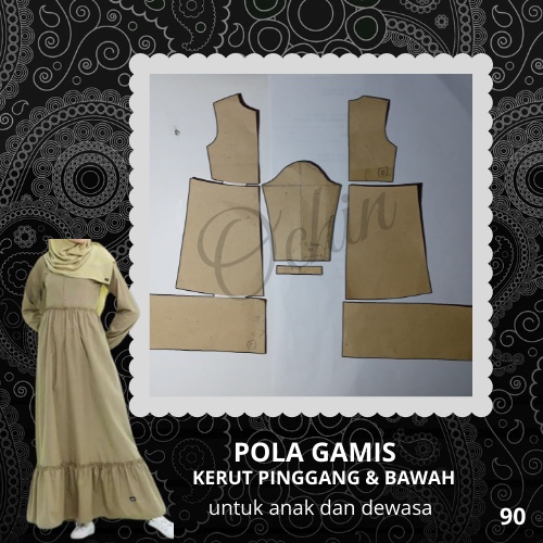 Jual Pola Gamis Kerut Pinggang dan Rempel Bawah untuk Anak dan Dewasa ...