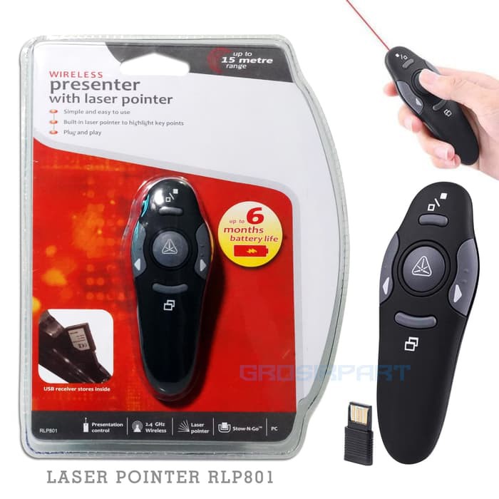 Jual Wireless Presenter Laser Pointer 15 meter RLP801 Mouse Presentasi | Shopee Indonesia