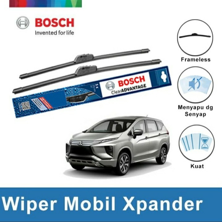 Jual PAKET WIFER MOBIL MITSUBISHI XPANDER SPORT CROSS BOSCH CLEAR ADVANTAGE FRAMELESS KARET ...