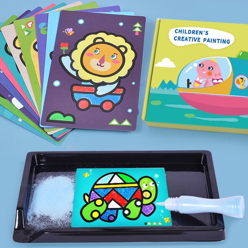 Jual Children's Creative Painting Sand Art Box Small Mainan Mewarnai ...