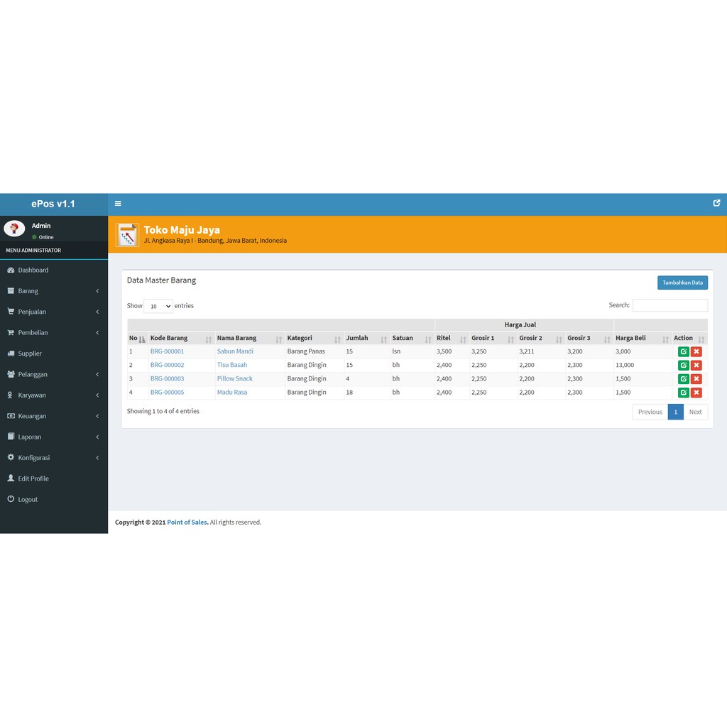 Jual Sources Program Penjualan (POS v2) Codeigniter | Shopee Indonesia