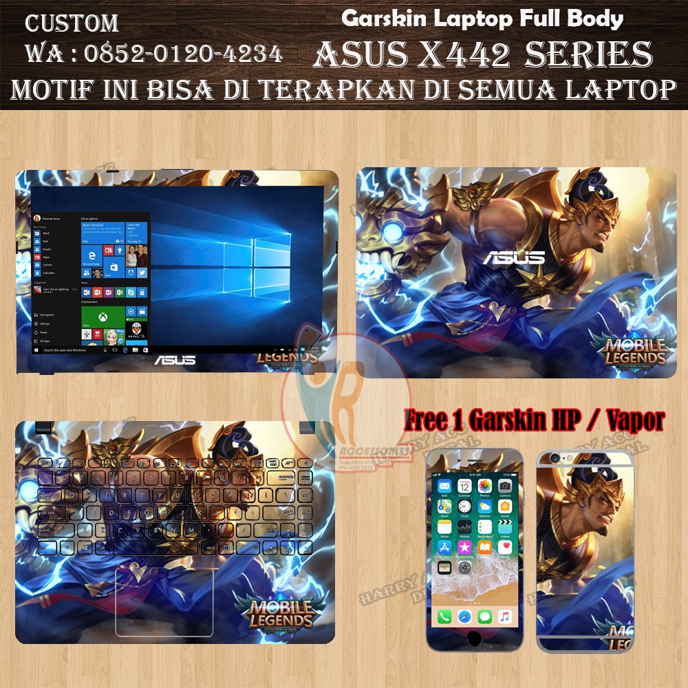 Jual Original Garskin Laptop Full Body Asus X442 Series -Free Custom ...