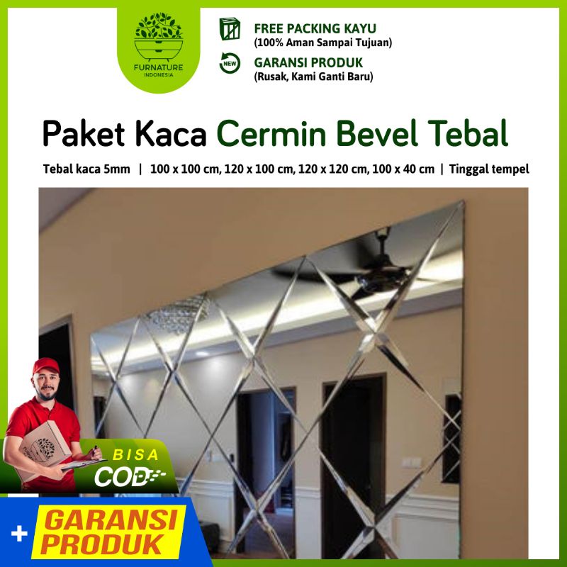 Jual kaca cermin - cermin bevel - kaca cermin dinding | Shopee Indonesia