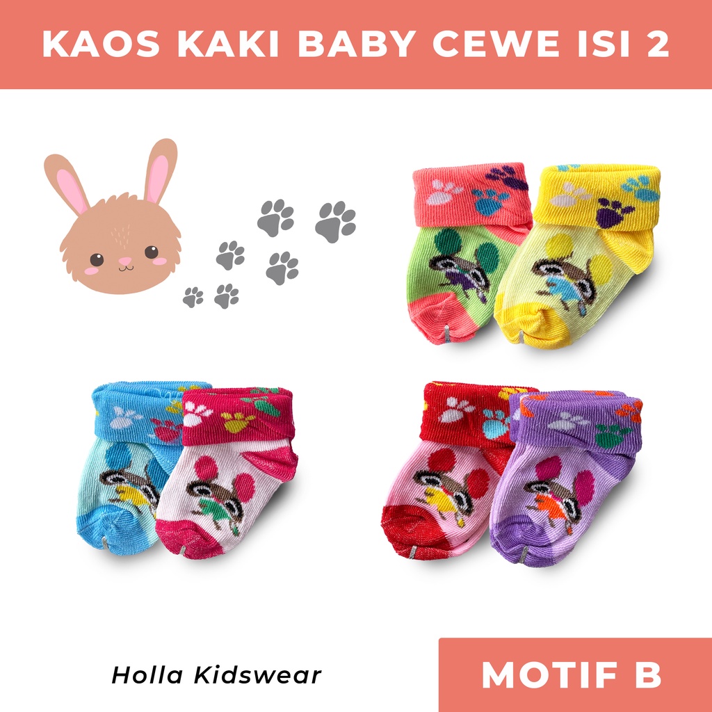 Jual Kaos Kaki Baby Bayi Newborn Lucu Perempuan Cewe Lipat Motif ...