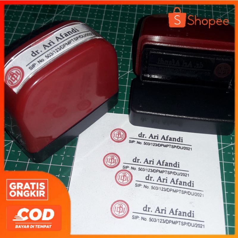 Jual Stempel warna ganci otomatis Nama Nip Dokter Perawat Bidan | Shopee Indonesia