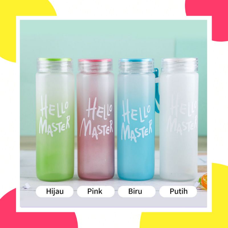 Jual BOTOL MINUM KACA//BOTOL MINUM HELLO MASTER//BOTOL MINUM 480ML ...