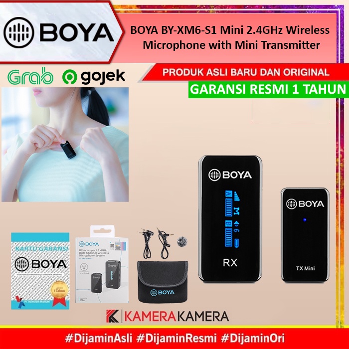 Jual BOYA BY-XM6-S1 Mini 2.4GHz Wireless Microphone with Mini ...