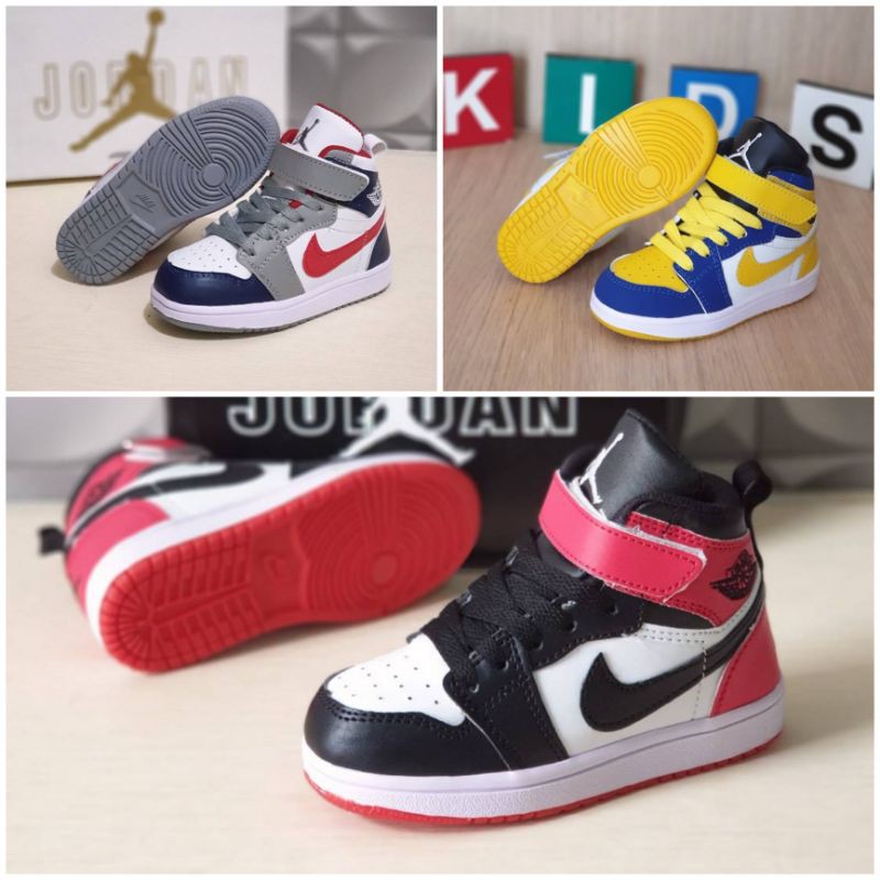 Jual Sepatu Anak Nike Jordan High Abu Yellow Merah Grade A lengkap ...