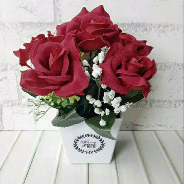 Jual PB19 Buket Bunga Mawar/ Pot Bunga Mawar | Shopee Indonesia