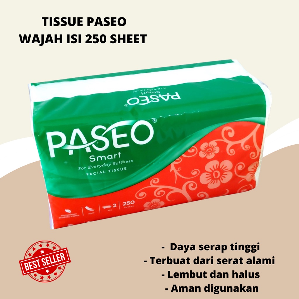 Jual TISSUE PASEO WAJAH ISI 250 SHEET / Tisu Travel [ 1 KG MUAT 4 PACK ...