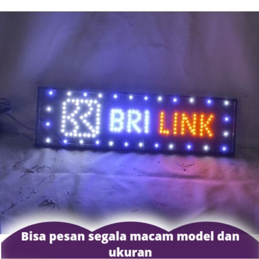 Jual Papan Plang Iklan tulisan lampu led BRI LINK + logo mantap banget ...