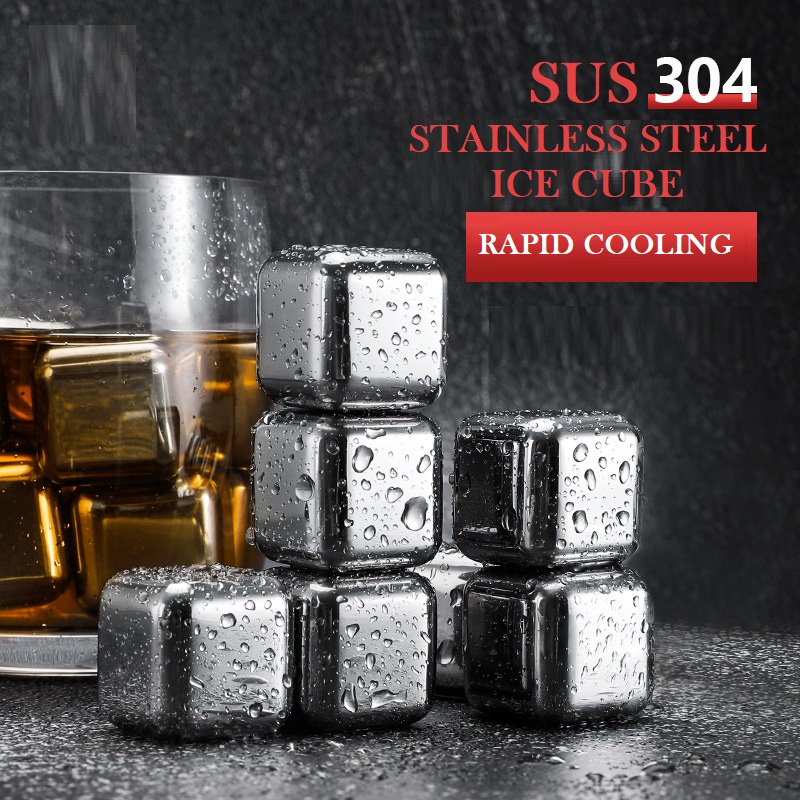 Jual LUCKYMALL Food Grade Es Batu Stainless Steel Ice Cube Cubes ...