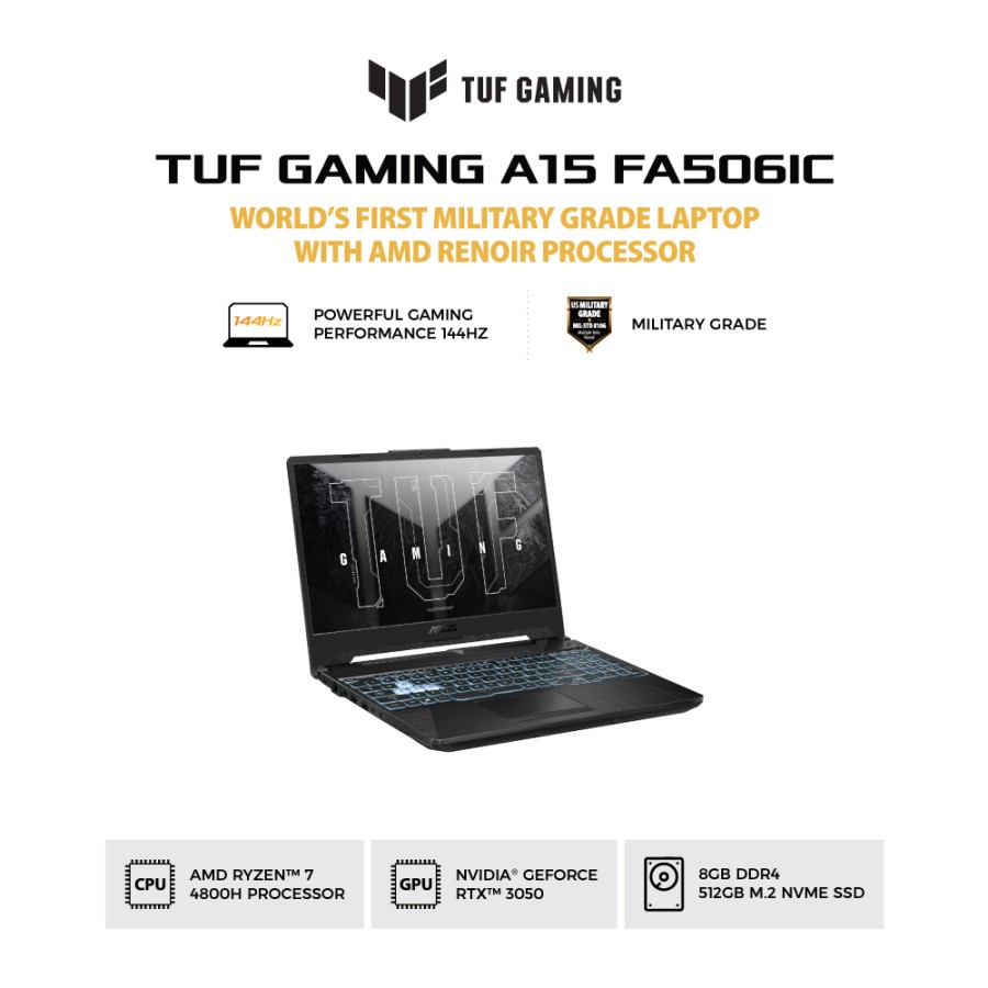 Jual Asus TUF A15 FA506ICB-R735B6T-O11 /AMD Ryzen 7-4800H/8GB/512GB W11 ...