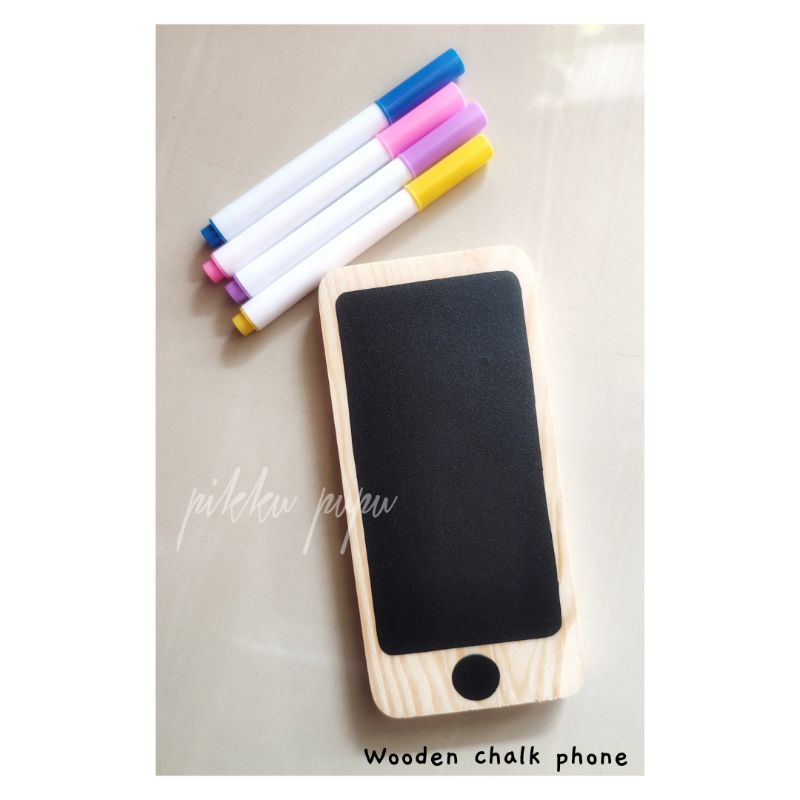 Jual wooden toy chalk phone | mainan telepon kayu | Shopee Indonesia