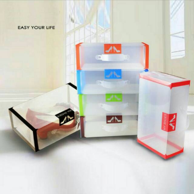 Jual Transparant Shoe Box / My shoe box / Transparant kotak sepatu ...