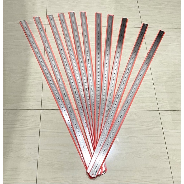Jual Penggaris panjang besi plat 100cm roll 1meter rol 40"inci meteran ...