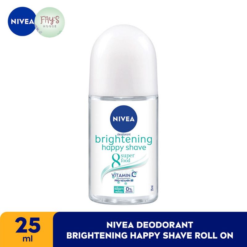 Jual NIVEA Deodorant Whitening Brightening Happy Shave Roll On 50 ml ...